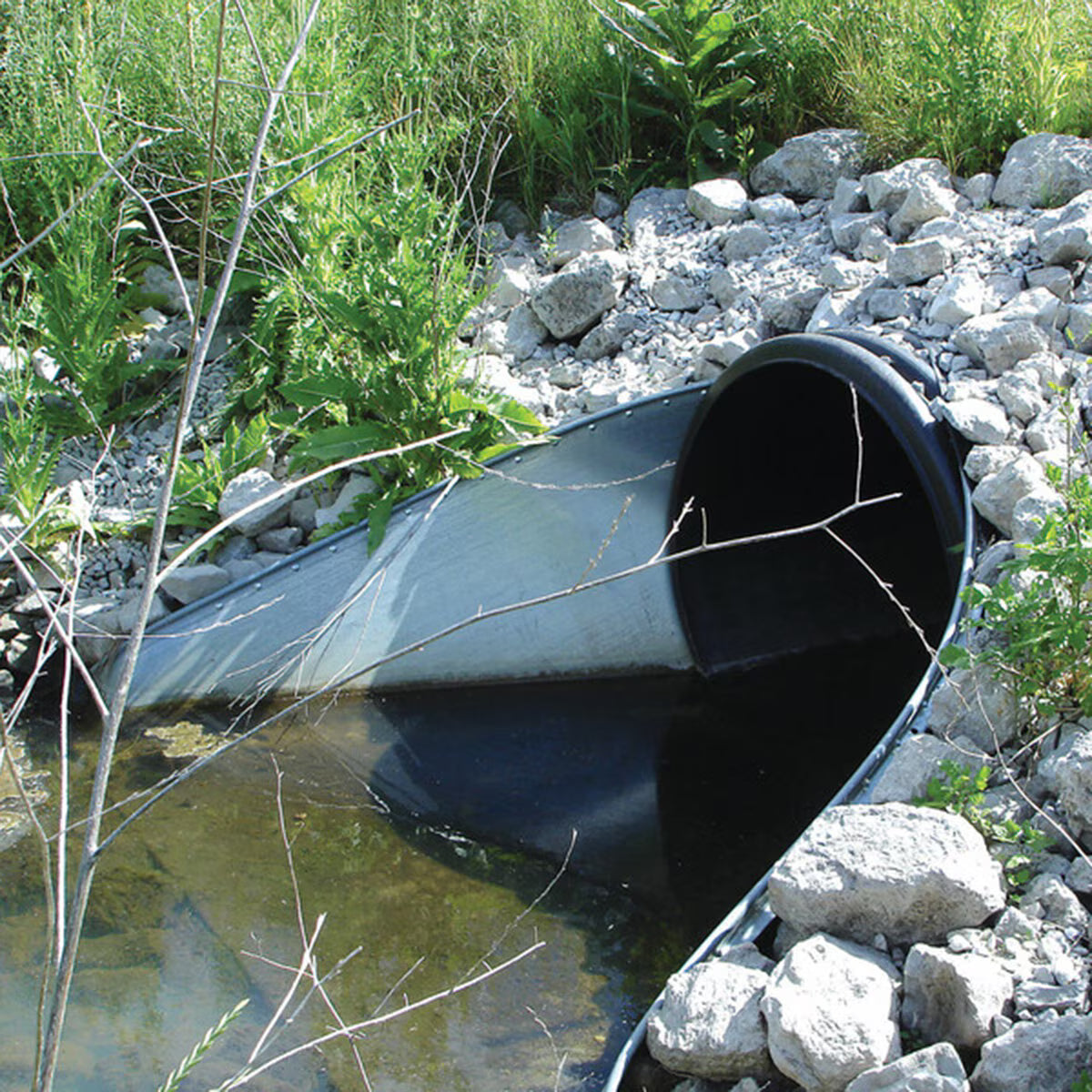 ADS 8 in. x 20 ft. Dual Wall Pipe Solid Bell End Highway Water Tight